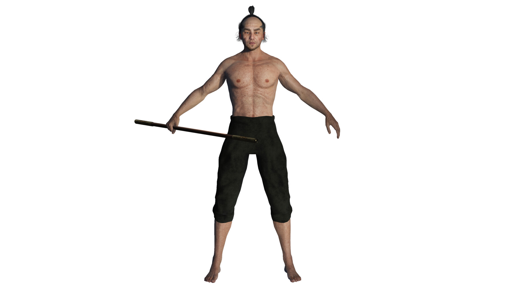 ArtStation - 3D REALISTIC MALE CHARACTER - OLD JAPANESE KNIGHT 01 ...