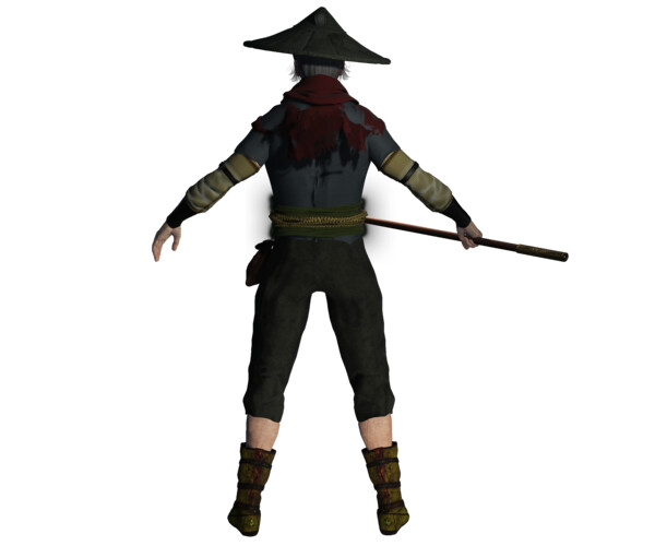 ArtStation - 3D REALISTIC MALE CHARACTER - OLD JAPANESE KNIGHT 01 ...