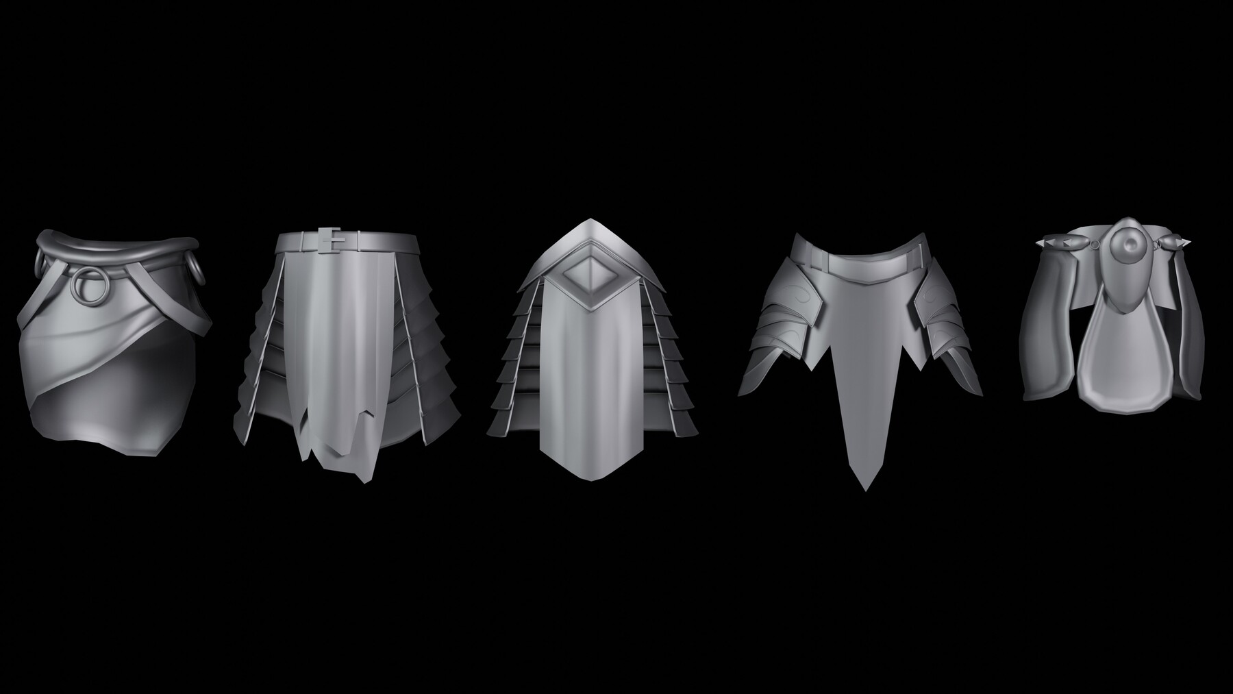 ArtStation - 25 BELT ARMOR BASEMESH-vol1 | Game Assets