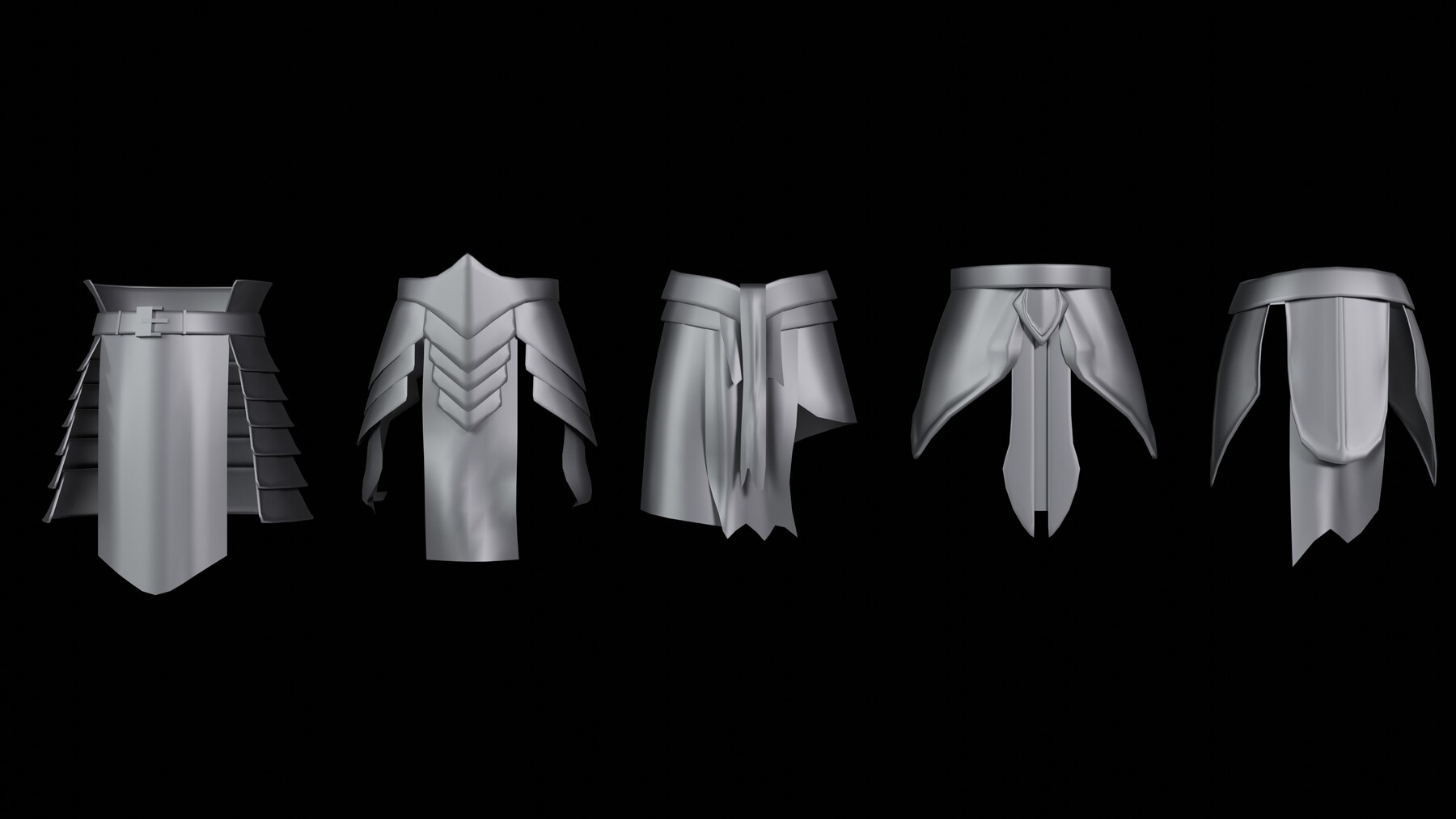ArtStation - 25 BELT ARMOR BASEMESH-vol1 | Game Assets