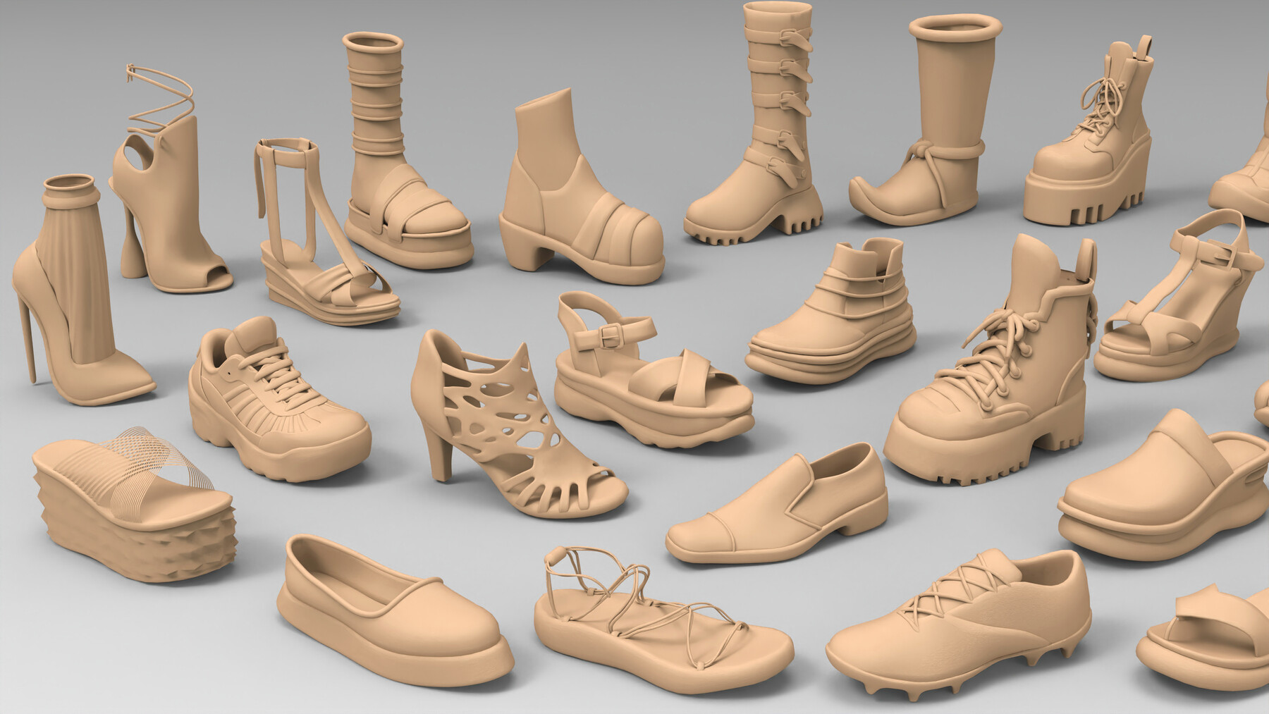 ArtStation - 25 basemesh shoes collection 6 | Resources