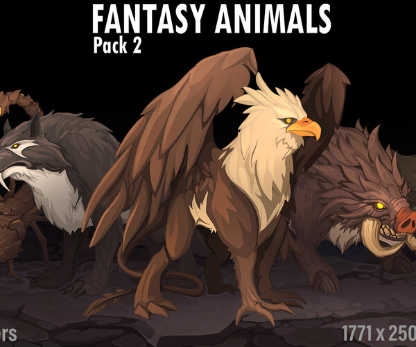 ArtStation - Fantasy Animals 02 | Game Assets