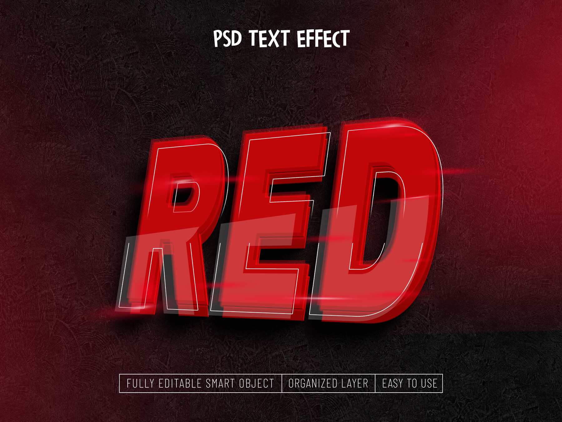 ArtStation - Red PSD fully editable text effect. Layer style PSD mockup ...