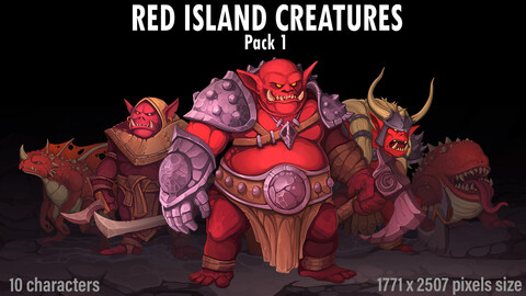 ArtStation - Red Island Creatures | Game Assets