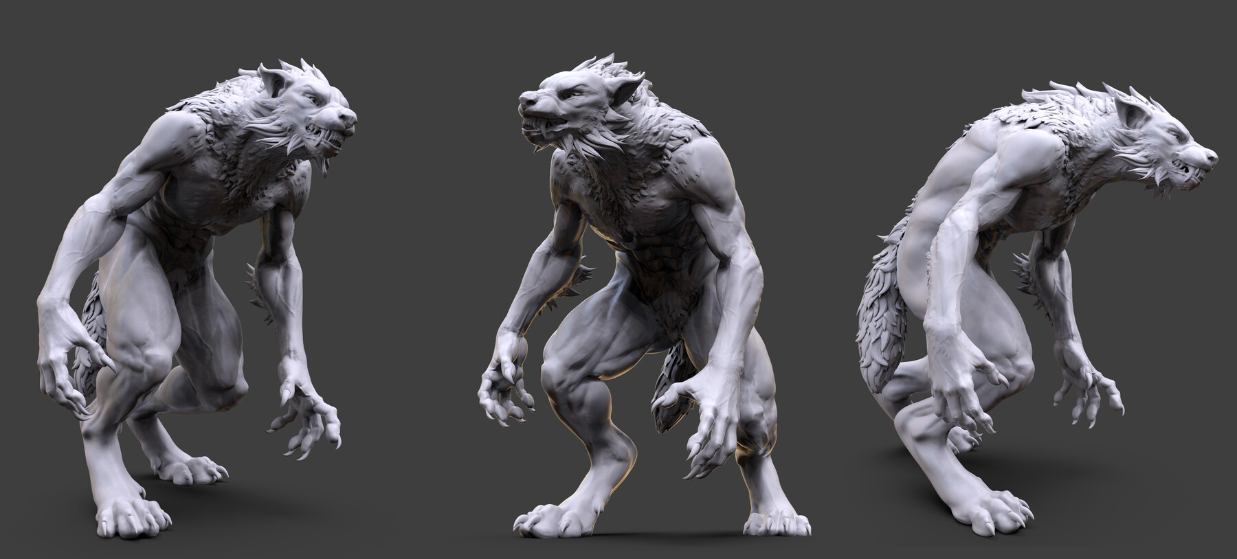 ArtStation - werewolf growl pose - 3d printable | Resources