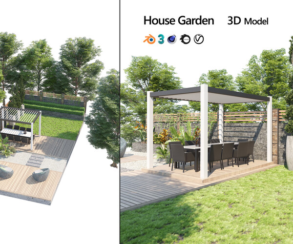 ArtStation - garden landscape 3d model | Game Assets