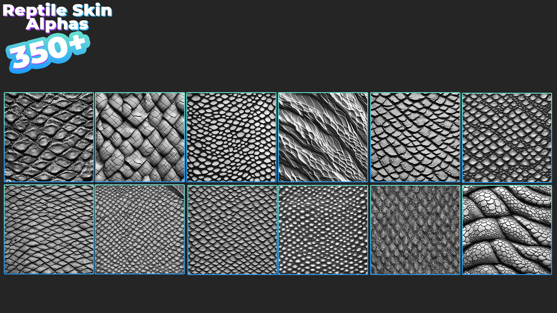 ArtStation - 350+ Reptile, Dragon, Snake Skin Alphas for ZBrush ...