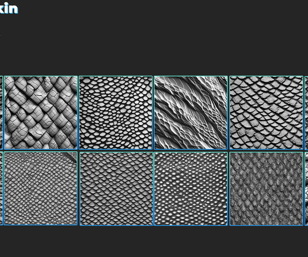 ArtStation - 350+ Reptile, Dragon, Snake Skin Alphas for ZBrush ...