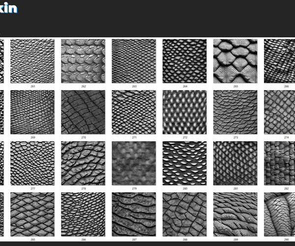 ArtStation - 350+ Reptile, Dragon, Snake Skin Alphas for ZBrush ...