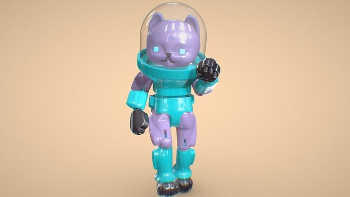 ArtStation - Robot Space Cat Figure STL file for 3D print. | Resources
