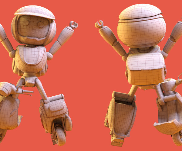 ArtStation - Robot - transformer scooter classic rigging character ...