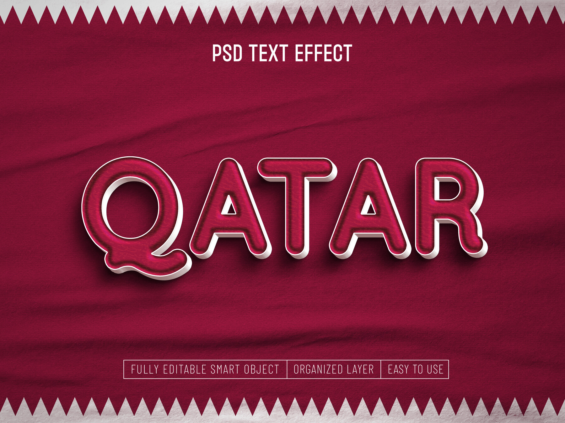 ArtStation - Qatar PSD fully editable text effect. Layer style PSD ...