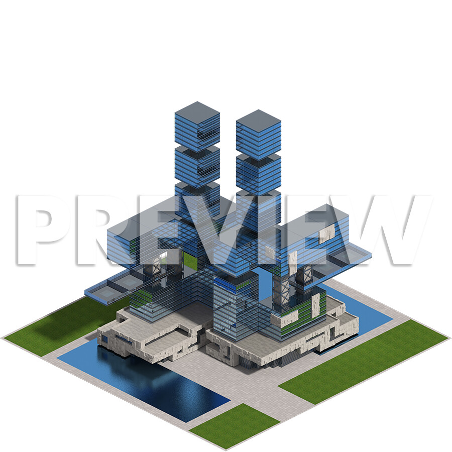 ArtStation - Architecture (Tile#0053, 2x2) – Dimetric Projection Illustrations | Game Assets