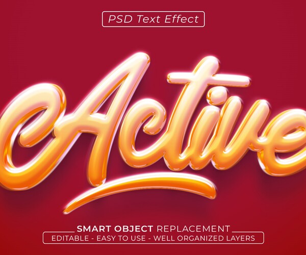 ArtStation - 3D Active. PSD fully editable text effect. Layer style PSD ...