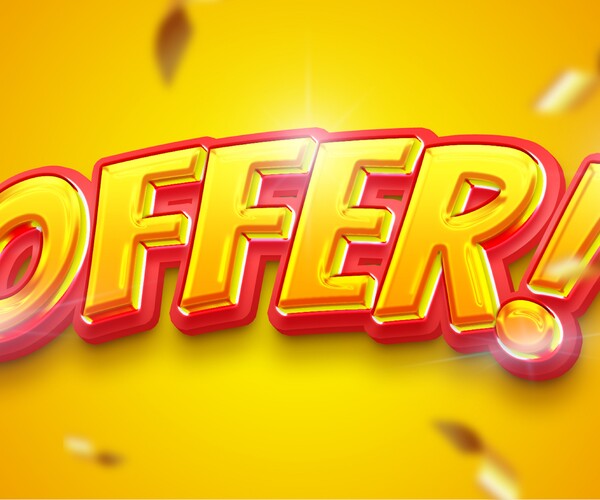 ArtStation - 3D Offer. PSD fully editable text effect. Layer style PSD ...