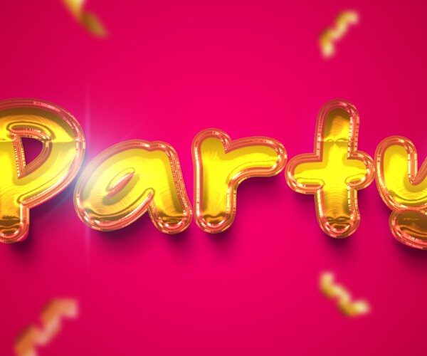 ArtStation - 3D Party. PSD fully editable text effect. Layer style PSD ...