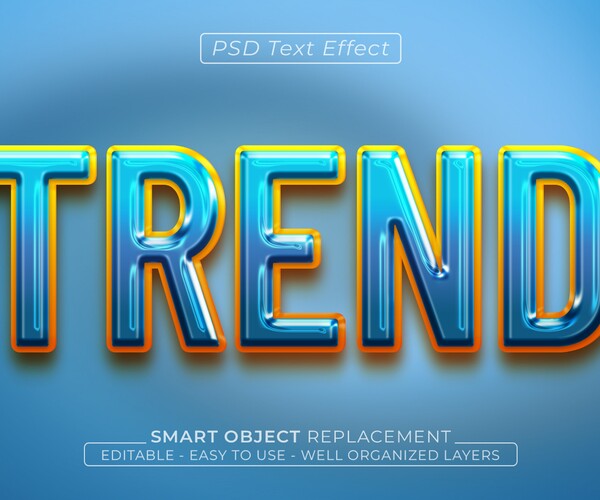 ArtStation - 3D Trend. PSD fully editable text effect. Layer style PSD ...