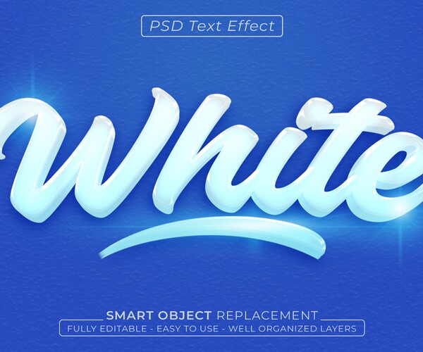 ArtStation - 3D White. PSD fully editable text effect. Layer style PSD ...