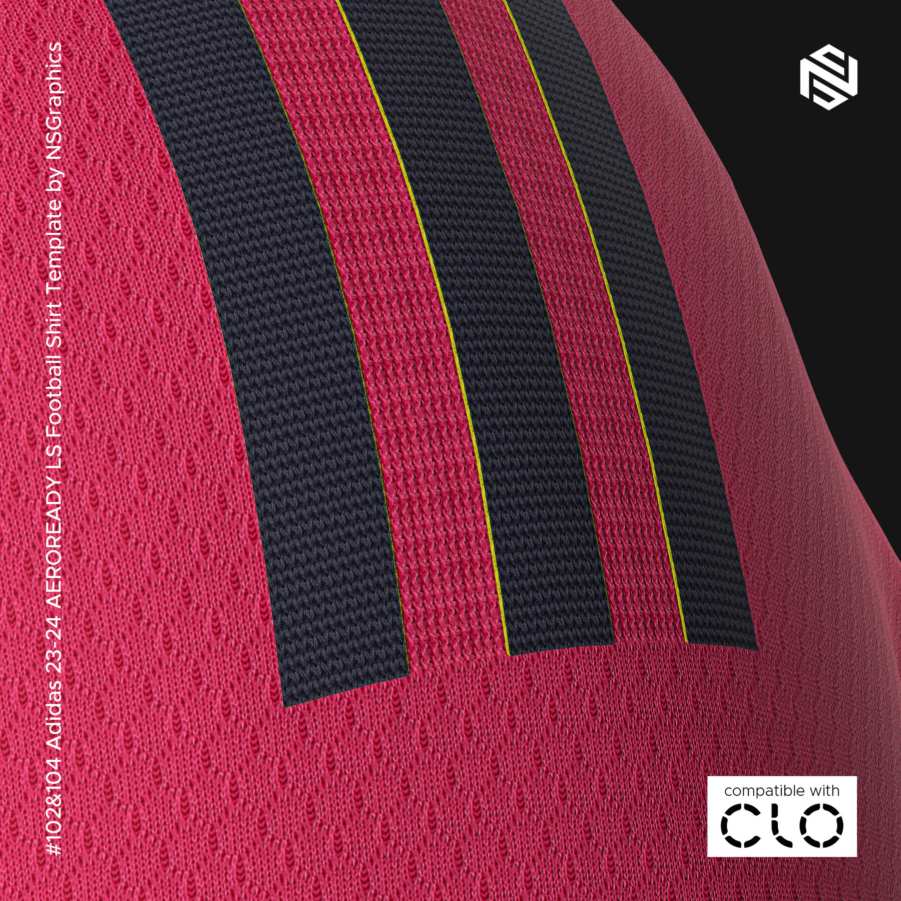 ArtStation - Adidas 23-24 AEROREADY LS Football Shirt Template for CLO ...