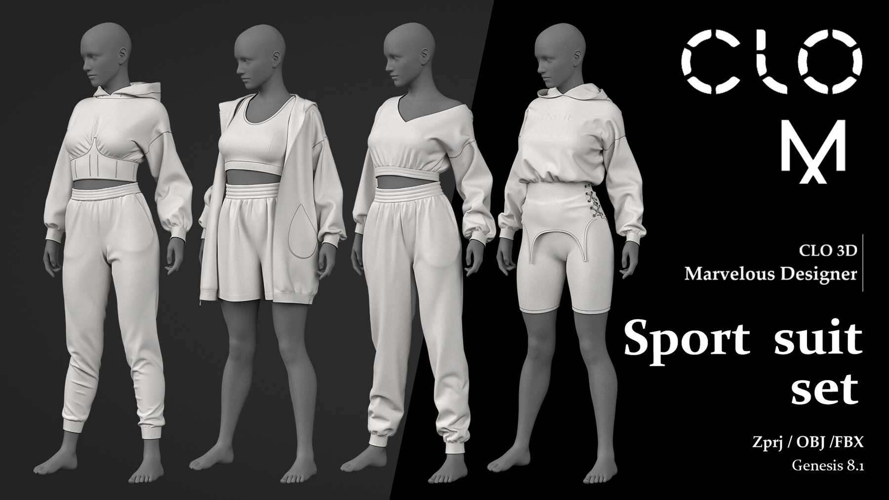 ArtStation - Sport suit set / Marvelous Designer/Clo3D project file ...