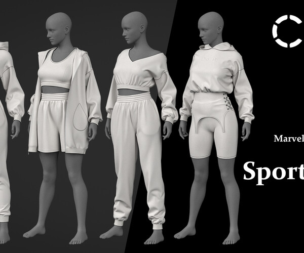 ArtStation - Sport suit set / Marvelous Designer/Clo3D project file ...