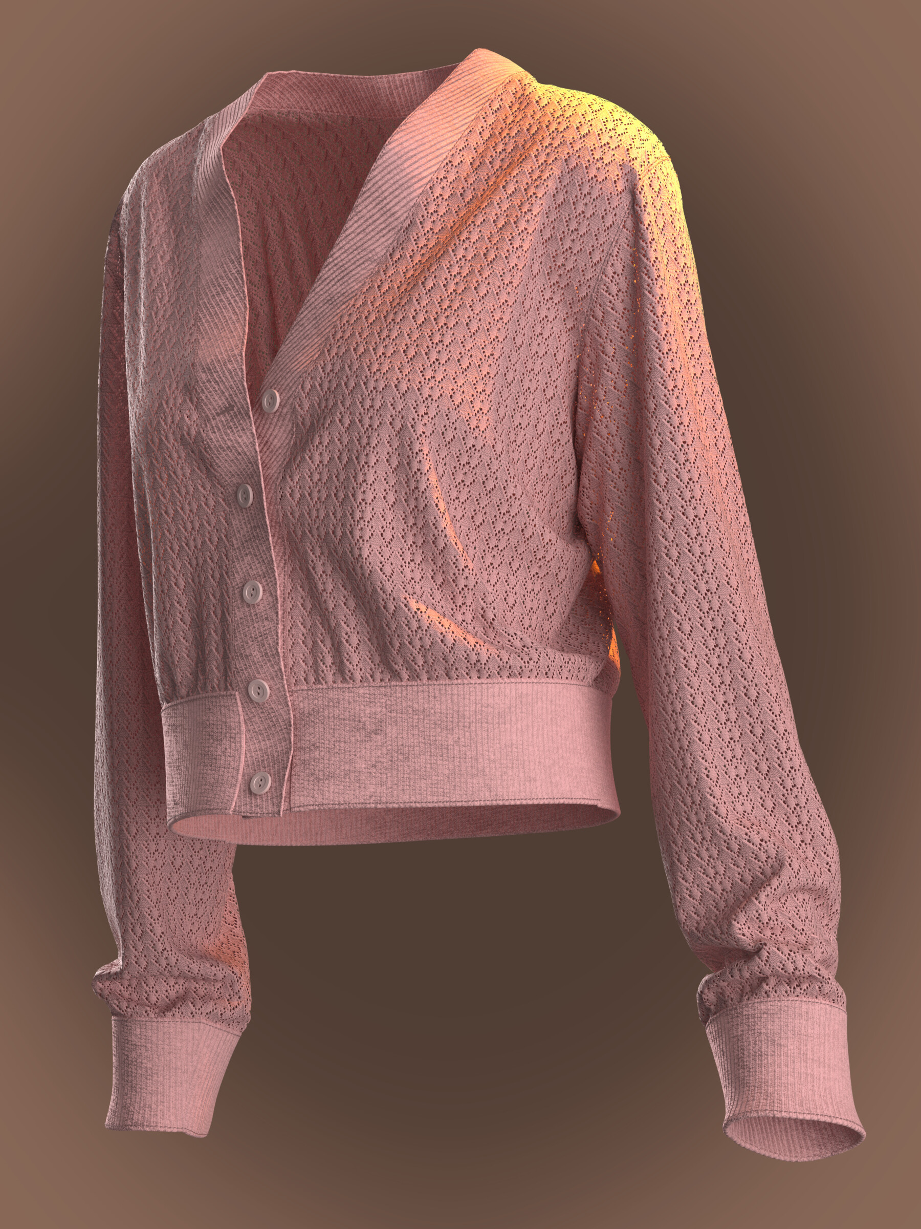 ArtStation - 3D SOFT PINK KNITWEAR CARDIGAN | Resources