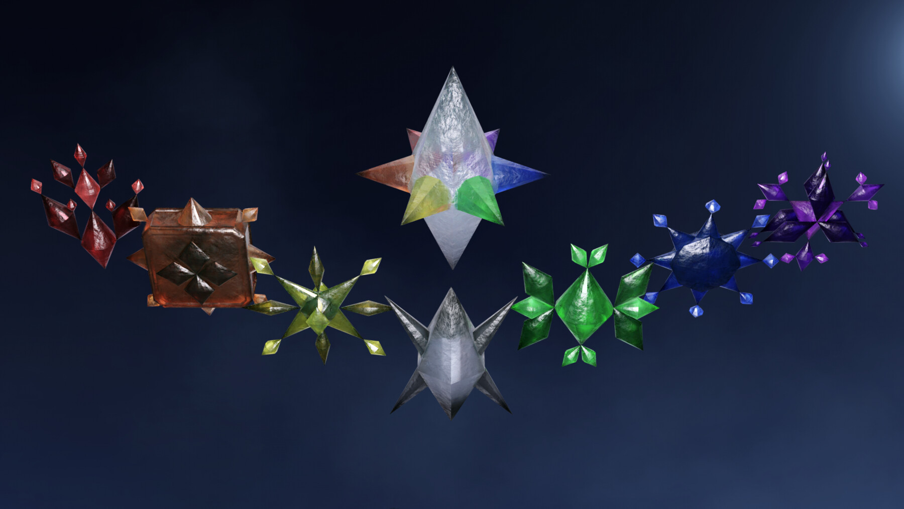 ArtStation - Rainbow Crystals Fantasy Gameasset | Game Assets