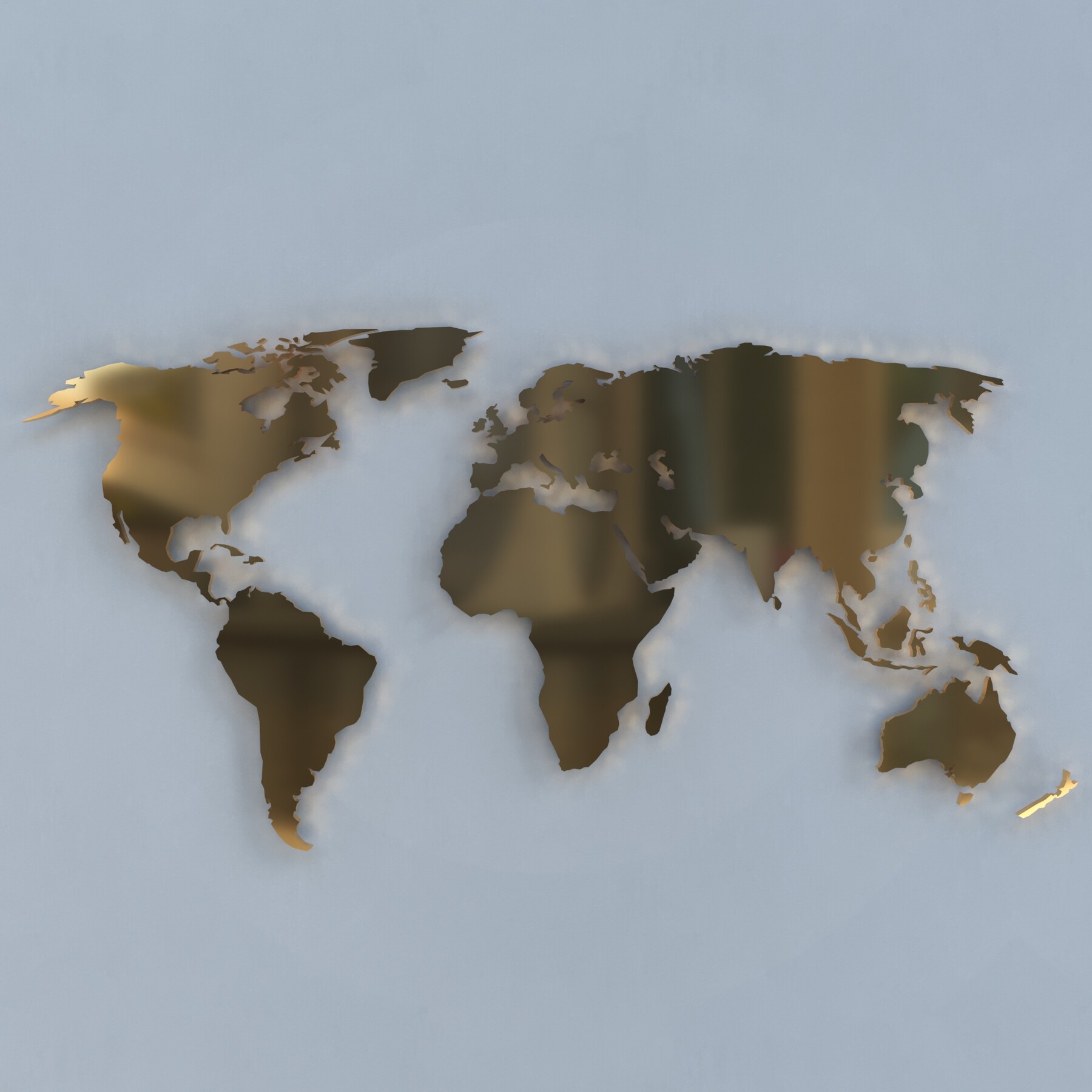 ArtStation - 3D model of world map wall decoration with light | Resources