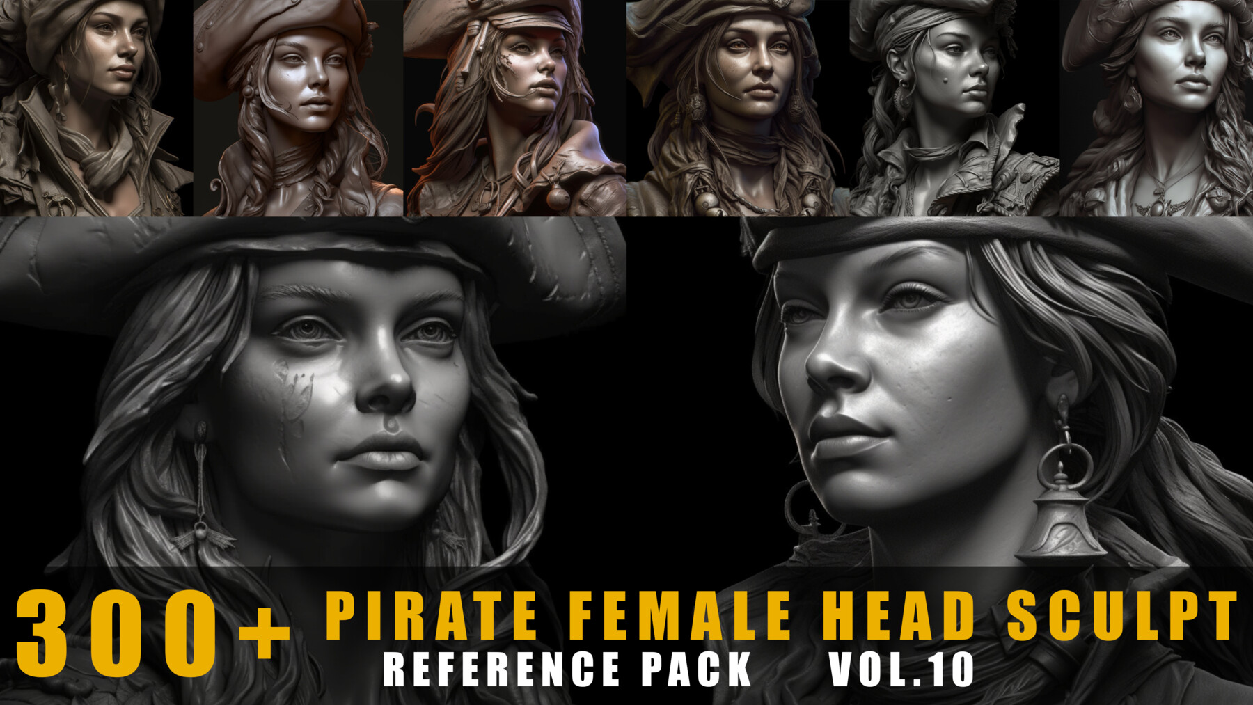 ArtStation - 300+ Pirate Female Head Sculpt - References Pack Vol.10 ...