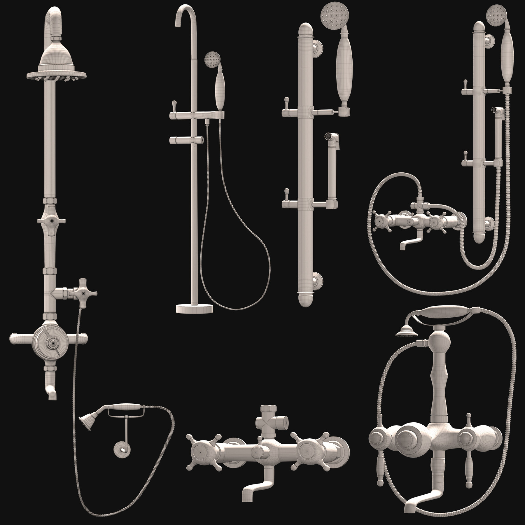 Artstation Collection Of Types Faucets And Showers Game Assets