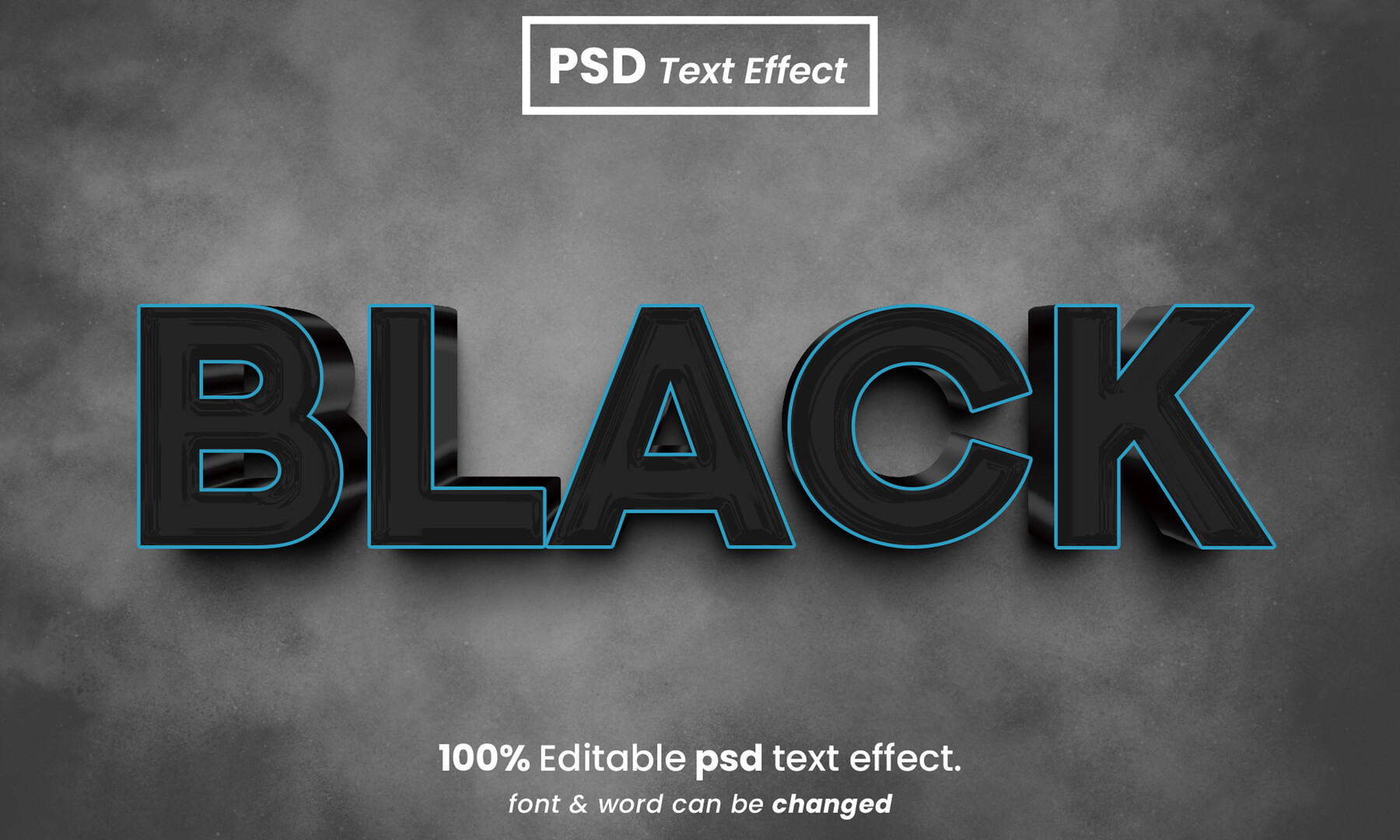 ArtStation - 3D Black. PSD fully editable text effect. Layer style PSD ...