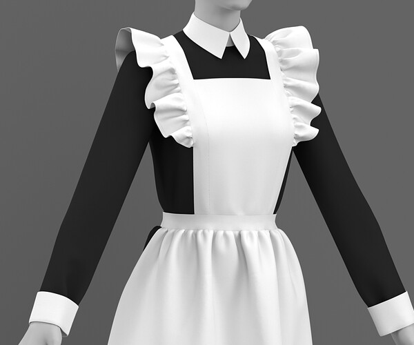 ArtStation - Maid Dress + 4 Headpieces | Resources