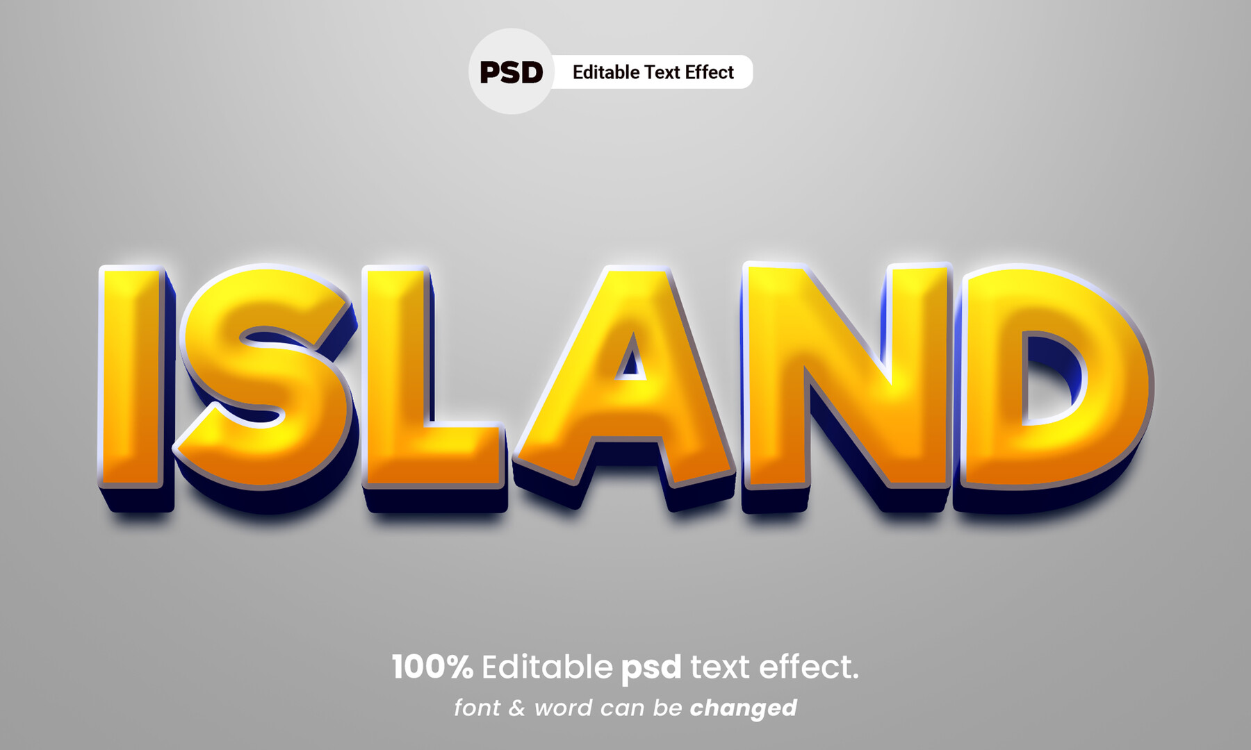 ArtStation - 3D Island. PSD fully editable text effect. Layer style PSD ...