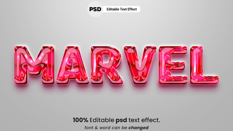 ArtStation - 3D Marvel. PSD fully editable text effect. Layer style PSD ...