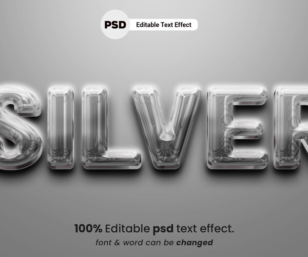 ArtStation - 3D Silver. PSD fully editable text effect. Layer style PSD ...