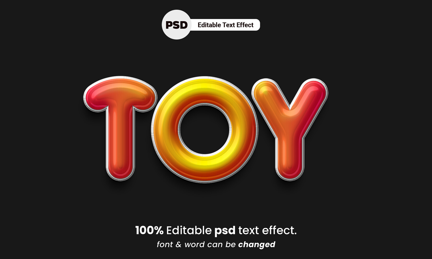 ArtStation - 3D Toy. PSD fully editable text effect. Layer style PSD ...