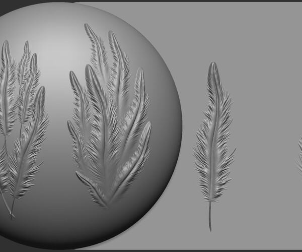 ArtStation - 40 Fantasy Feathers | Alphas, Displacement, Diffuse | Brushes