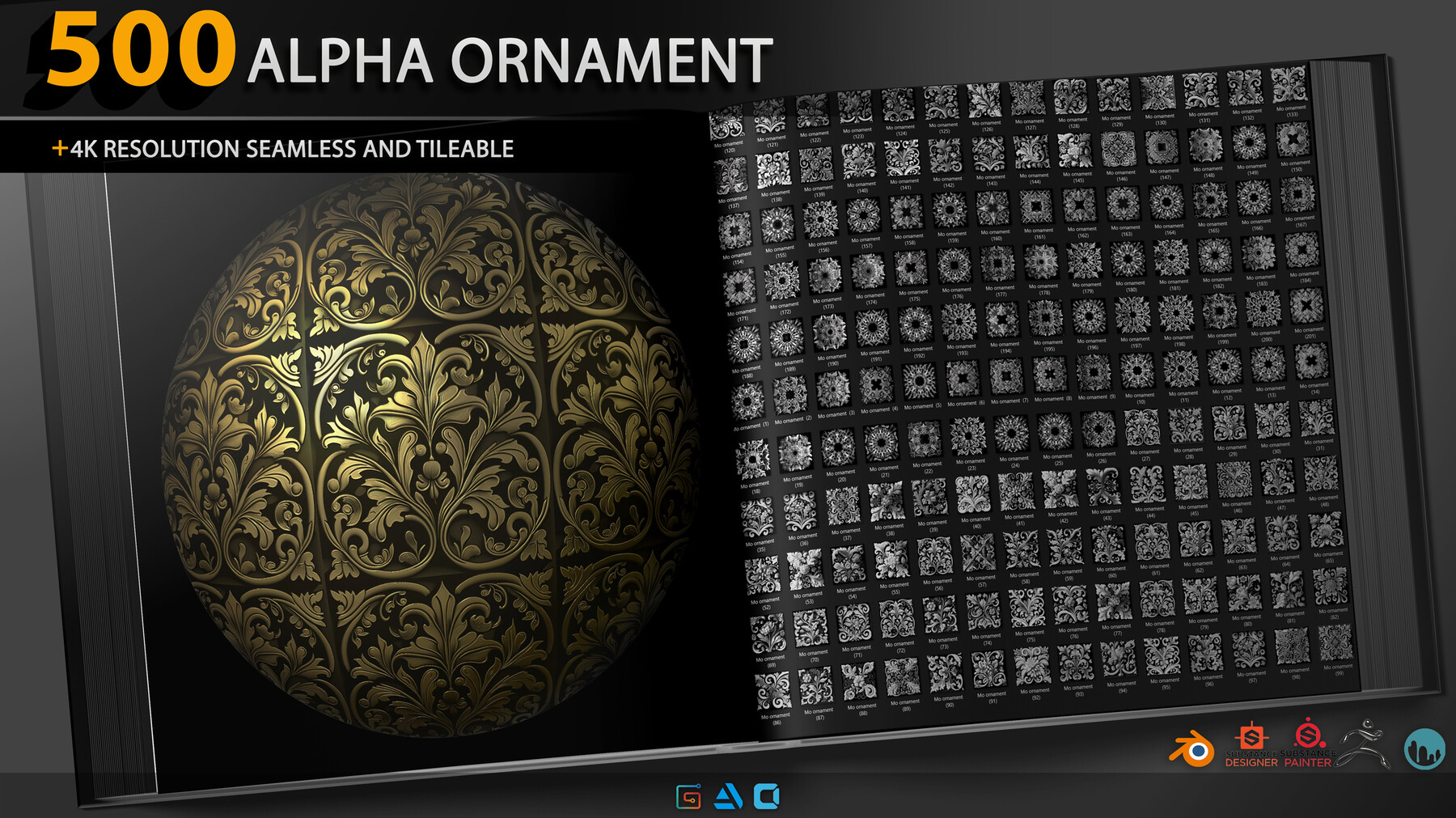 ArtStation - +500 Alpha Ornament - (seamless and tileable) | Artworks