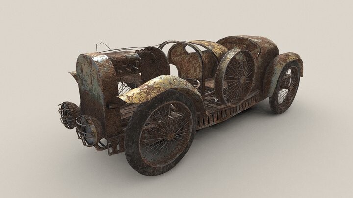 ArtStation - Rust retro auto Low-poly 3D model | Game Assets