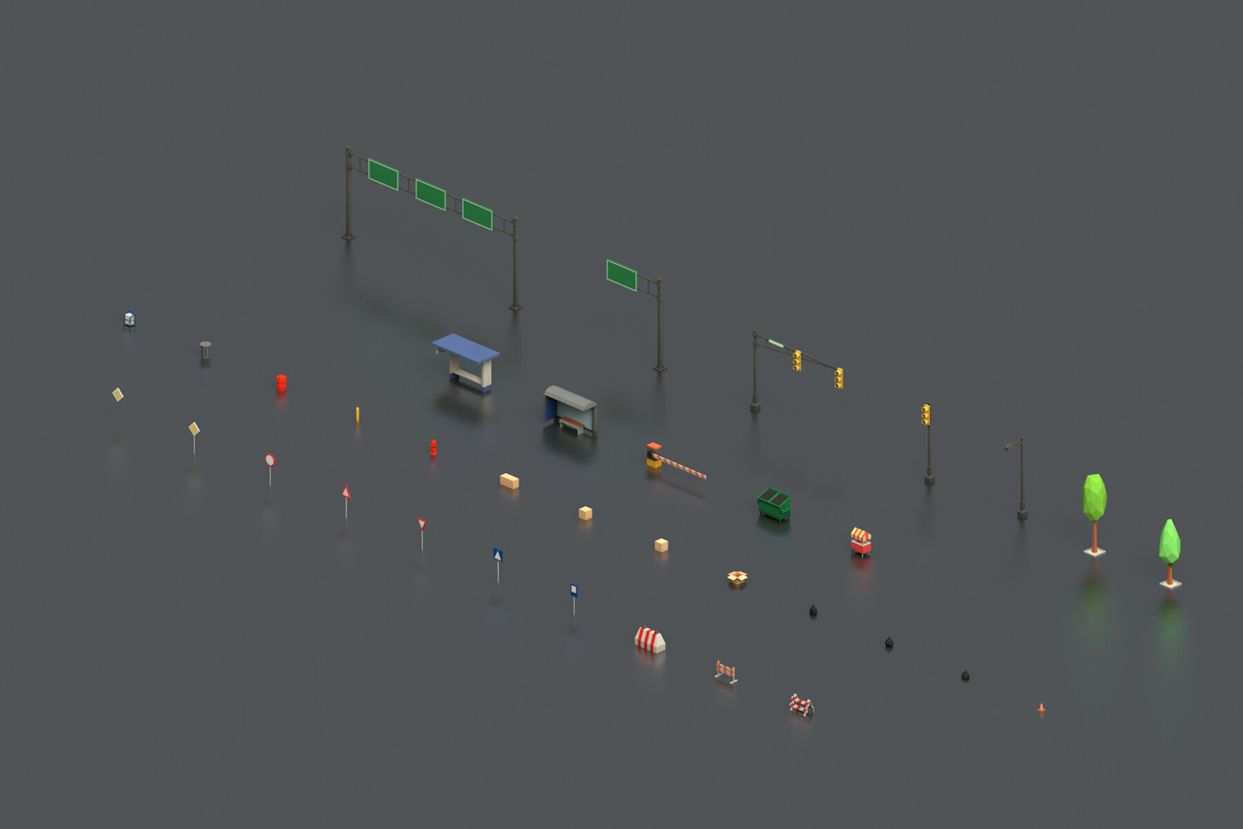 ArtStation - Free Big Low Poly Simple Urban City 3D Asset Pack | Game ...