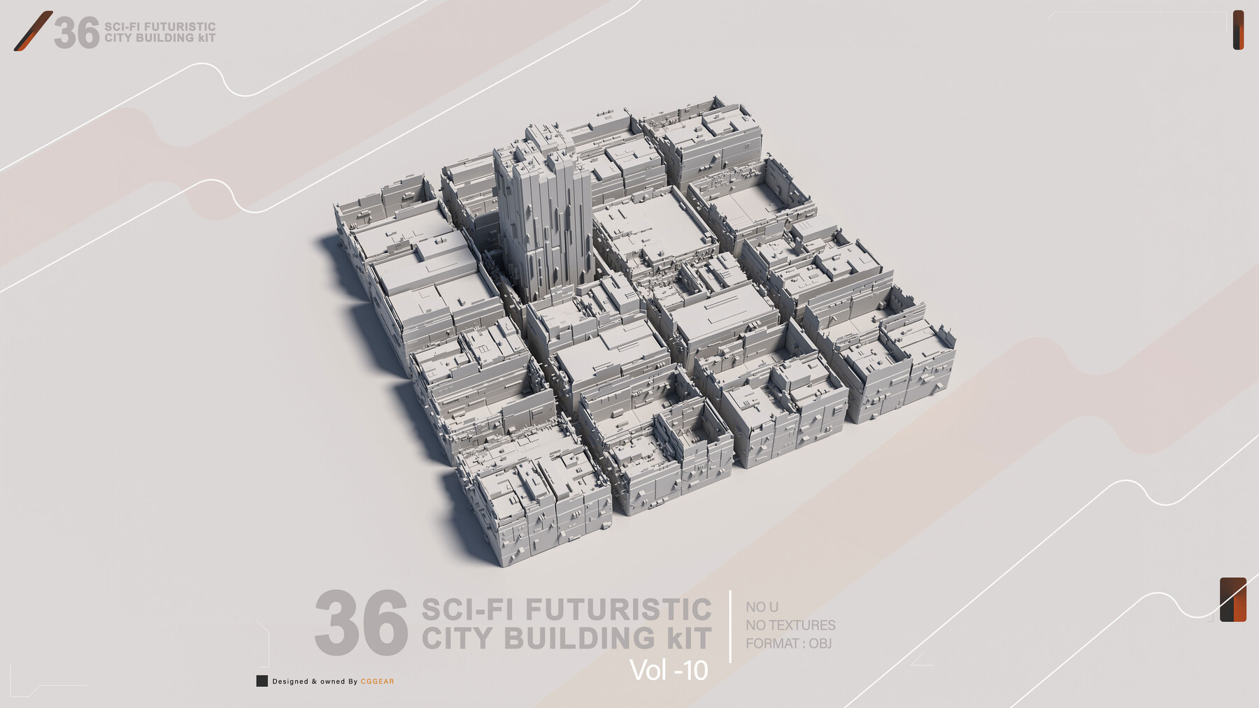 ArtStation - 36 SCI-FI BUILDINGS CITY KIT vol 10 | Game Assets