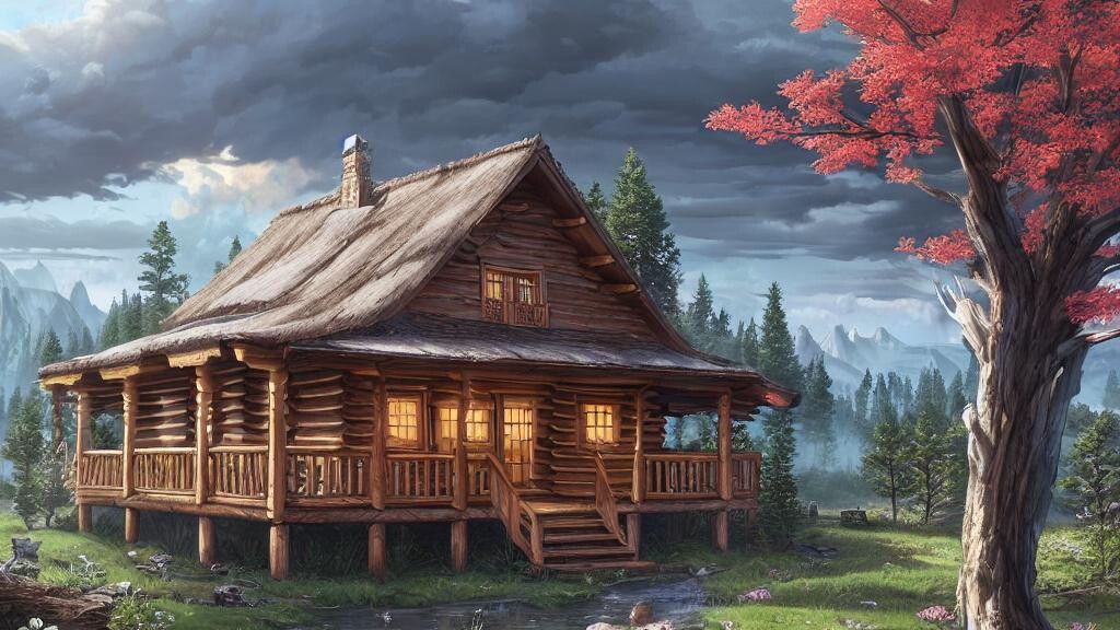 ArtStation - Background Collection Pact - "Log Cabin" | Artworks