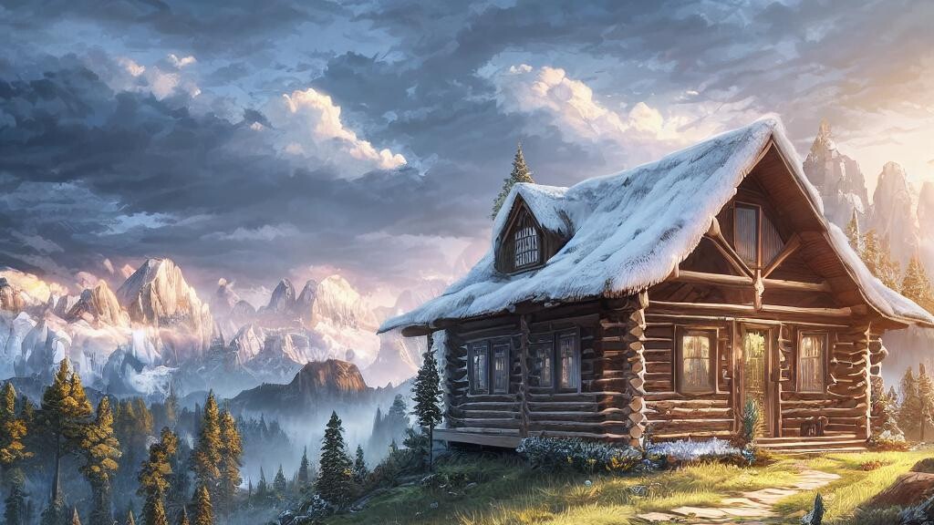 ArtStation - Background Collection Pact - "Log Cabin" | Artworks