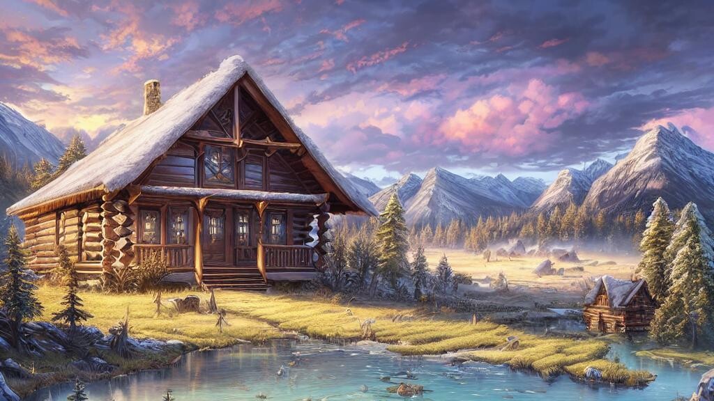 ArtStation - Background Collection Pact - "Log Cabin" | Artworks