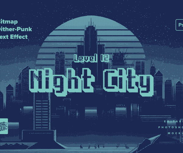 ArtStation - Bitmap Dither Text Effect Set | Artworks