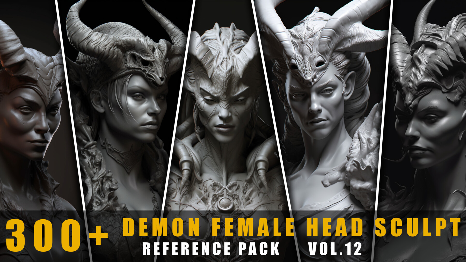 ArtStation - 300+ Demon Female Head Sculpt - References Pack Vol.12 ...