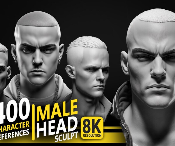 ArtStation - 400 Male Head Sculpt - VOL 02 - Character References | 8K ...