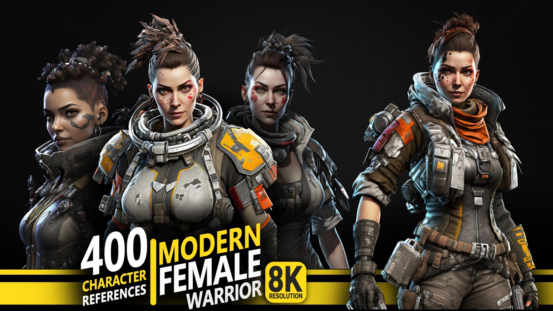 ArtStation - 400 Modern Female Warrior - Character References | 8K ...