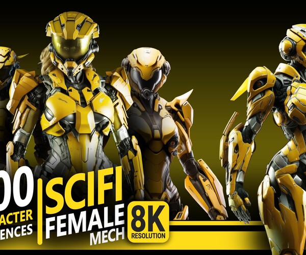 ArtStation - 400 Scifi Female Mech - Character References | 8K ...