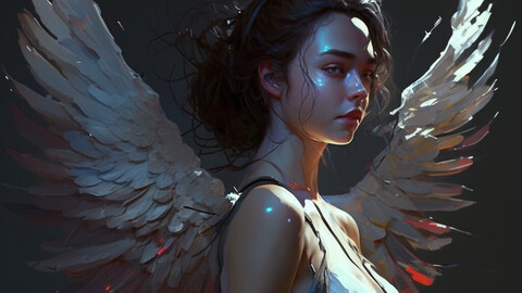 ArtStation - Dark Angelic Daemoness: A Digital Painting of a Winged ...